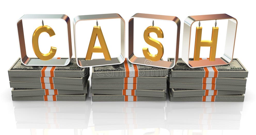 3d text cash stock illustration. Illustration of hanging - 21048101