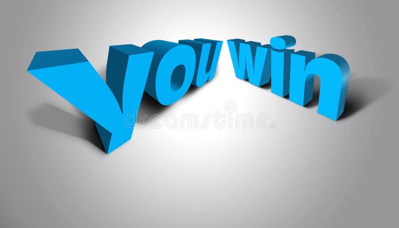 3D Text Concept You Win stock illustration. Illustration of leader ...
