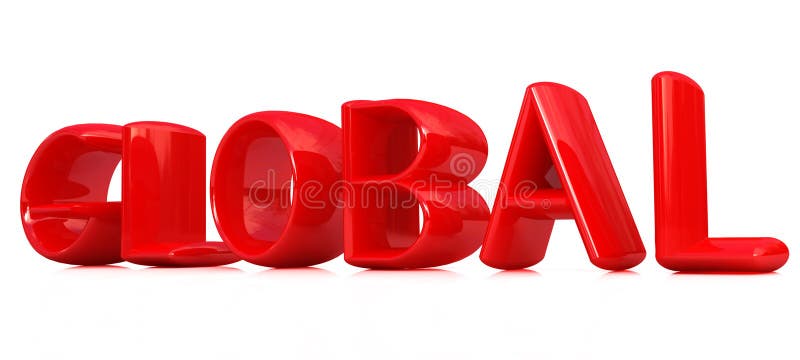 3d text Global stock illustration. Illustration of icon - 23171270
