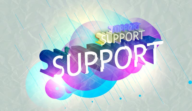 3d text support stock illustration. Illustration of corporation - 13314345