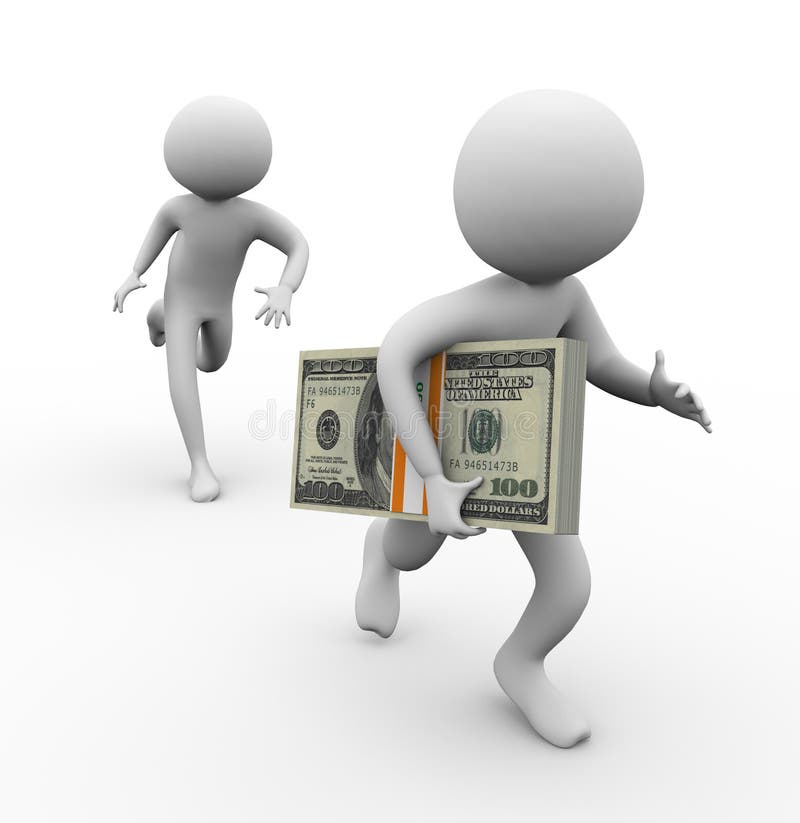 3d thief stealing money stock illustration. Illustration of earning ...