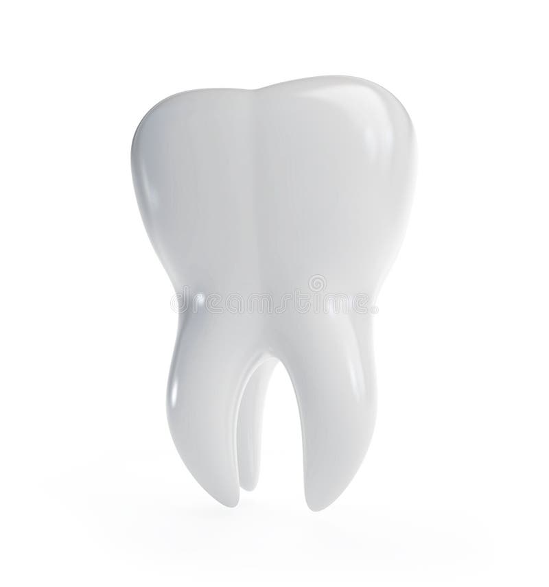 3d Tooth on a White Background Stock Illustration - Illustration of ...