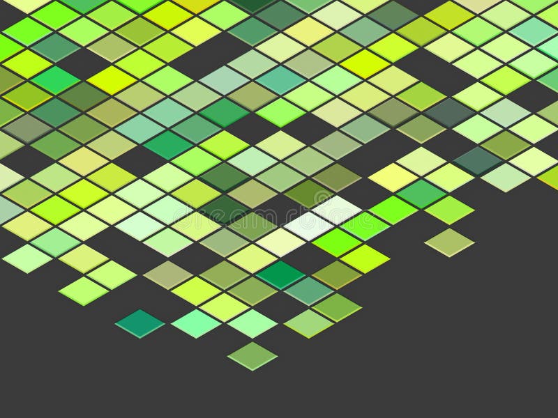 3d Top View Green Colored Cubes on Gray Stock Illustration ...