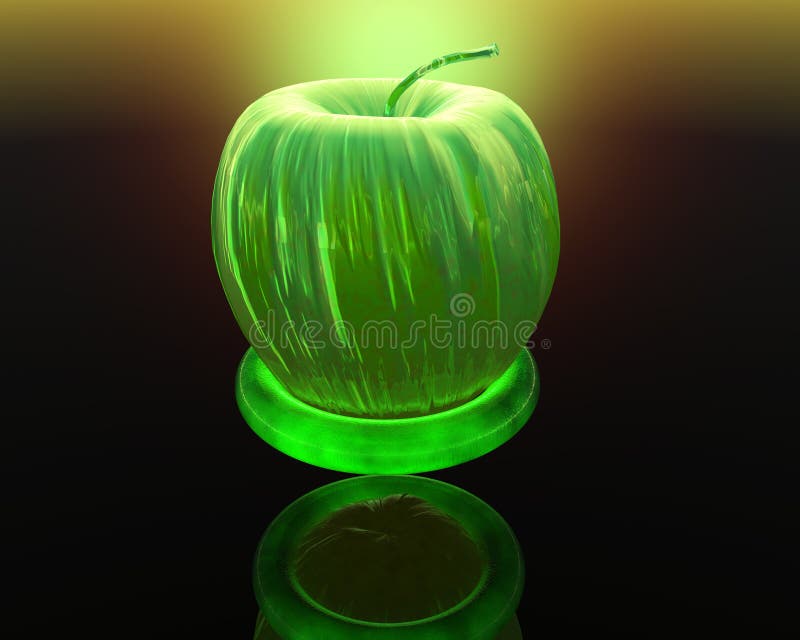 3D transparent apple stock illustration. Illustration of green - 11547375