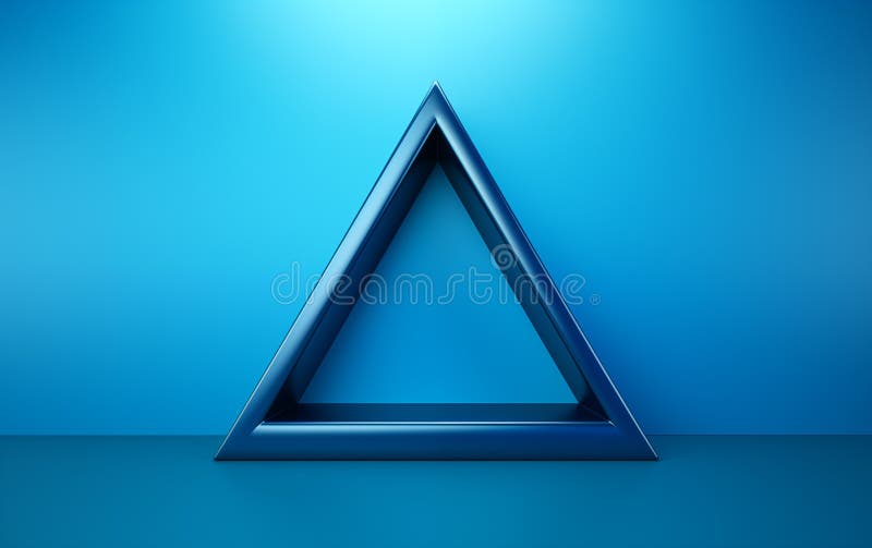 3D Triangle on a Blue Gradient Background Stock Illustration ...