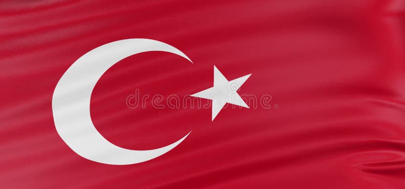 3D Turkse vlag stock illustratie. Illustration of turks - 5615402