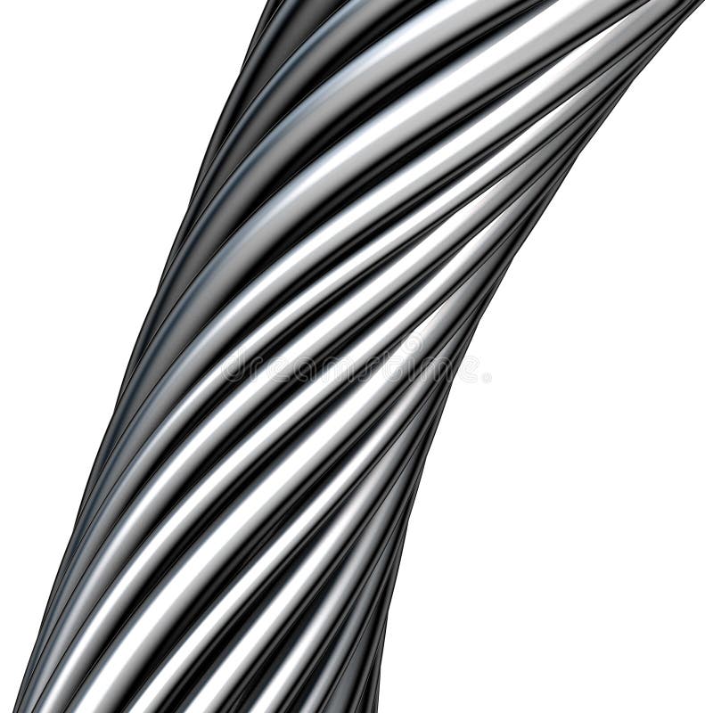 3d Twisted Cable in Chrome Silver Stock Illustration - Illustration of ...