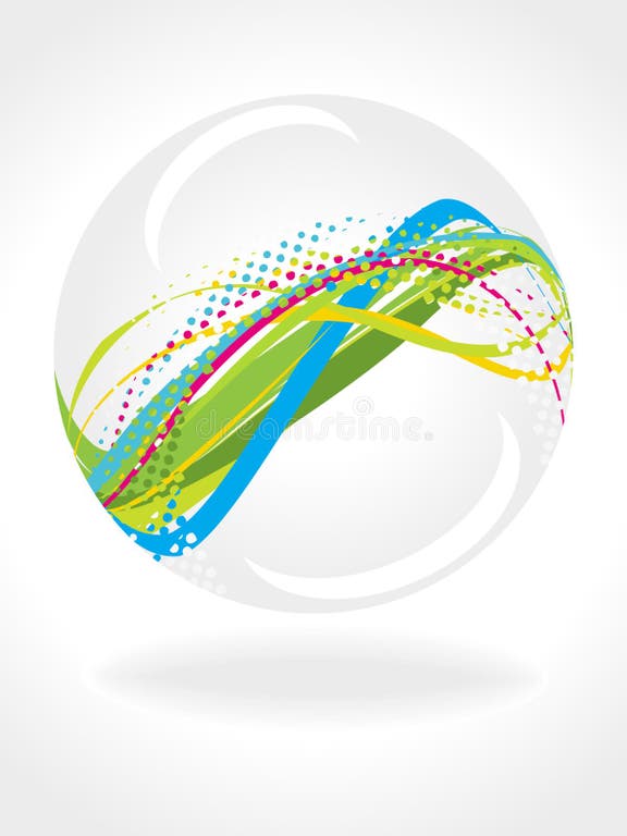 3d Vector Abstract Multicolor Wave Ball Stock Vector - Illustration of ...
