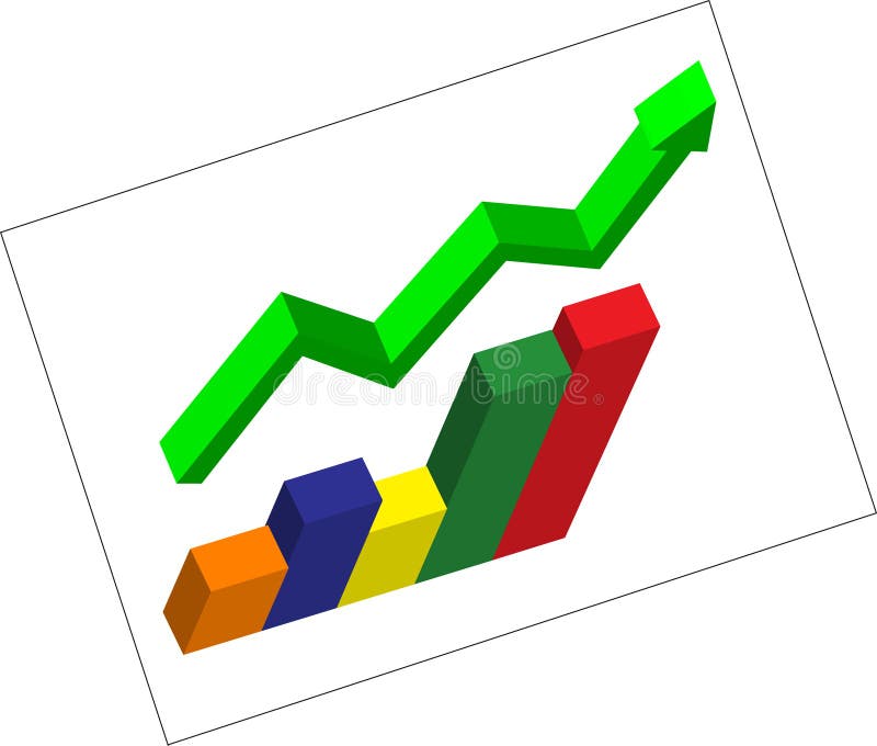 3D business bar graph stock illustration. Illustration of rise - 16079643