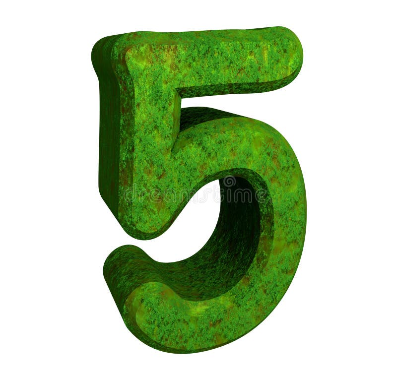 3d verde do número 5 ilustração stock. Ilustração de branco - 6912222
