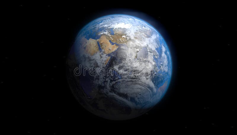 3d View of Earth from Space Stock Illustration - Illustration of earth ...