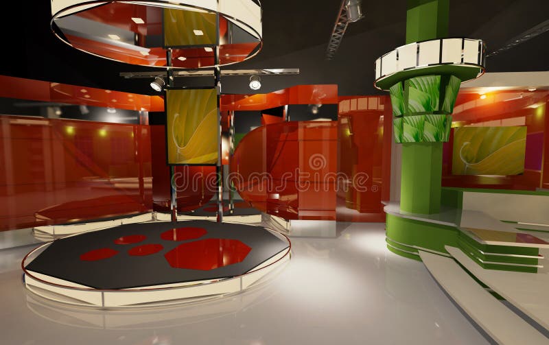 3D virtual studio stock illustration. Illustration of digital - 16643618