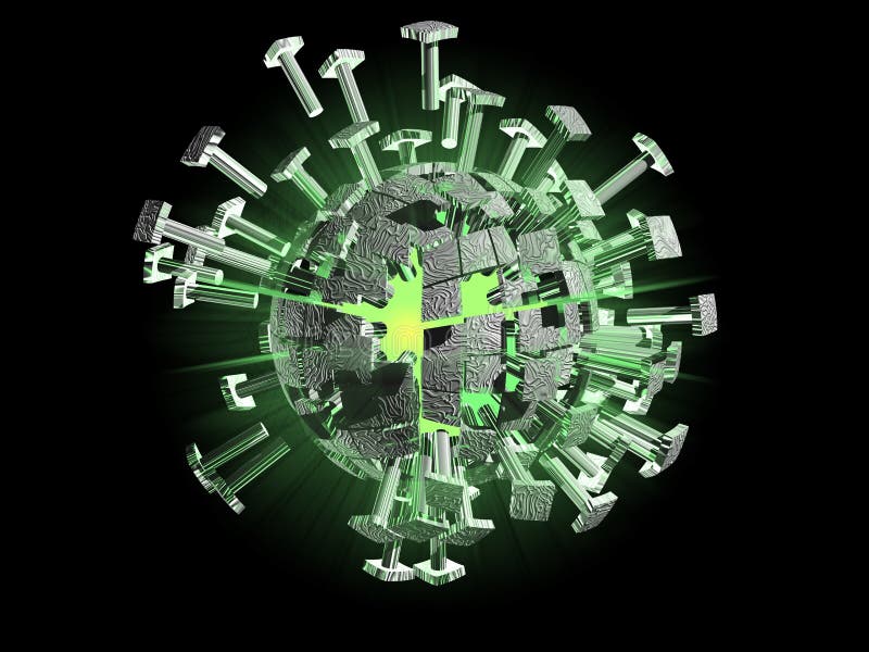 3D Virus stock illustration. Illustration of green, black - 4228888