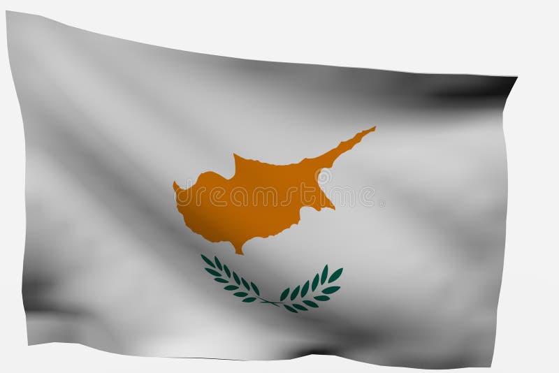3d vlag van Cyprus stock illustratie. Illustration of land - 7722602