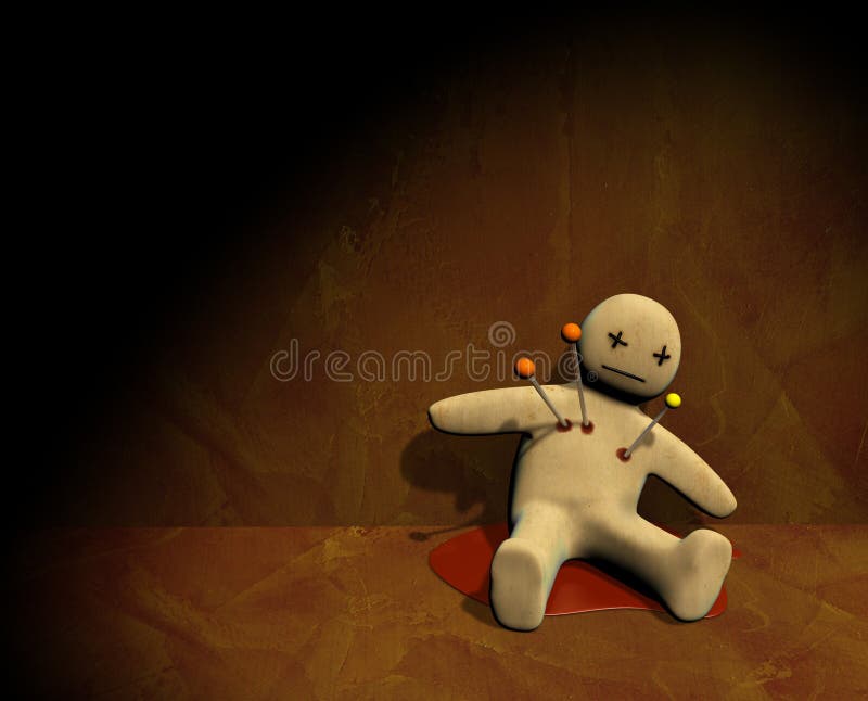 Voodoo Doll Toy Cartoon Character Stock Vector - Illustration of burlap ...