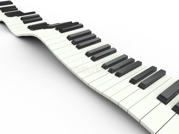 3d wavy keyboard stock illustration. Illustration of classical - 24752962