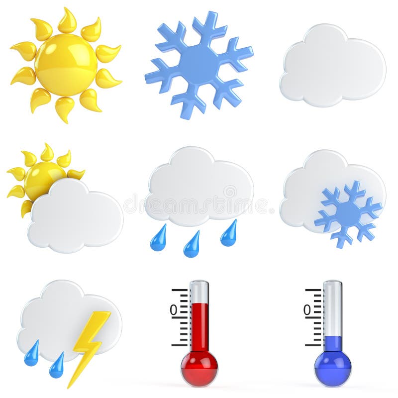3d Weather Icons stock illustration. Illustration of climate - 24528935