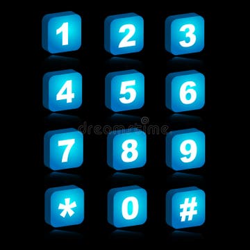 3D web icons - numbers stock vector. Illustration of squared - 13233161