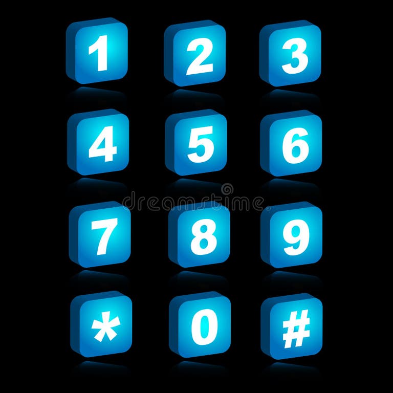3D web icons - numbers stock vector. Illustration of squared - 13233161
