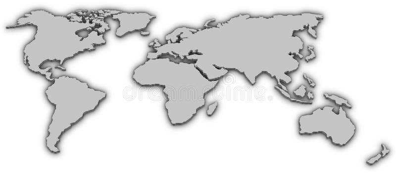 Wereldkaart met omtrek vector illustratie. Illustration of reis - 13394075