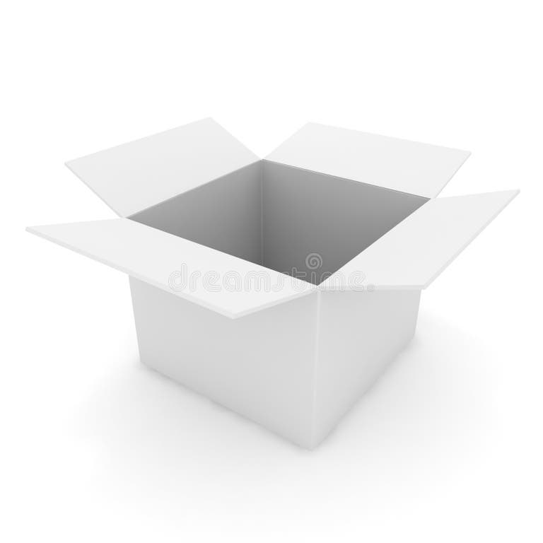 3d white box opened stock illustration. Illustration of buying - 25305764