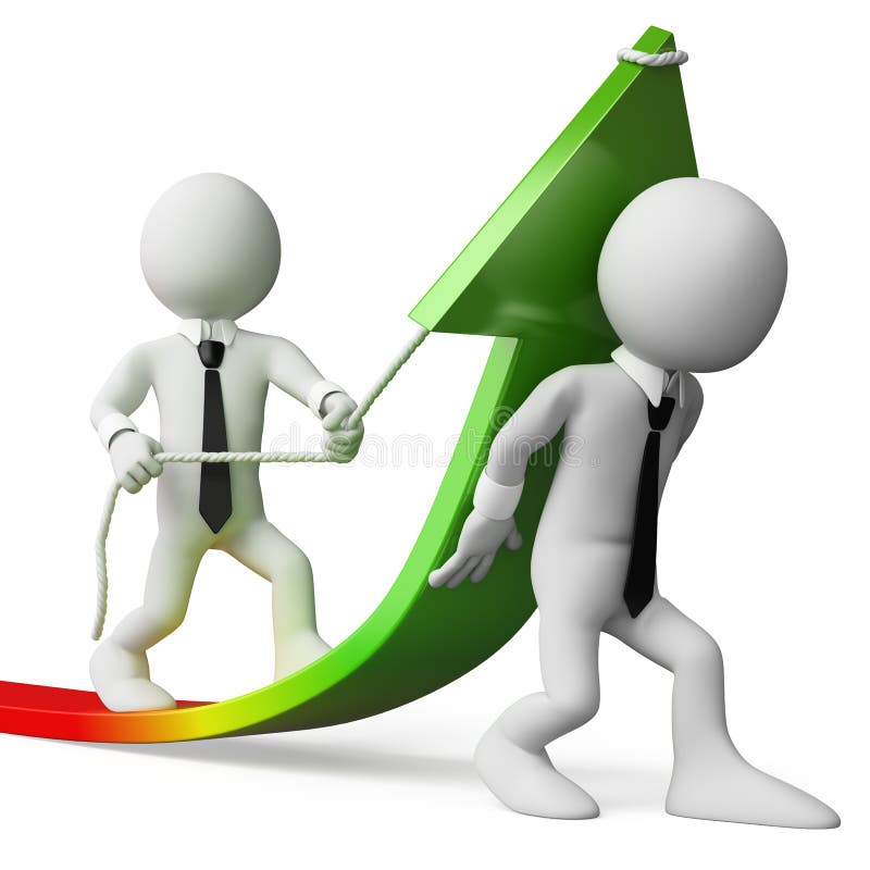 3D White Business People. Sales Growth Stock Illustration ...