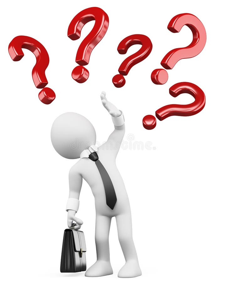 Stickman Question Mark Asking Pondering Stock Vector - Illustration of ...