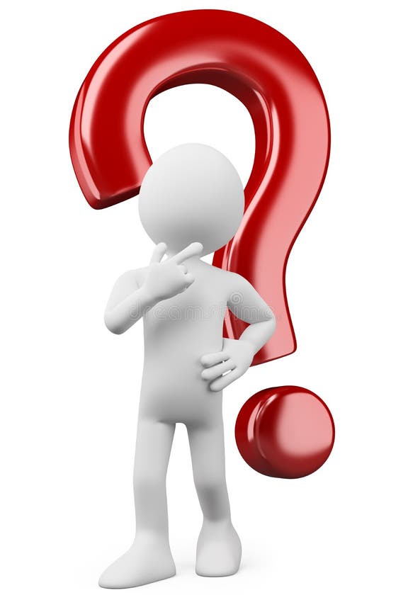 3d white people. Question stock illustration. Illustration of grey ...