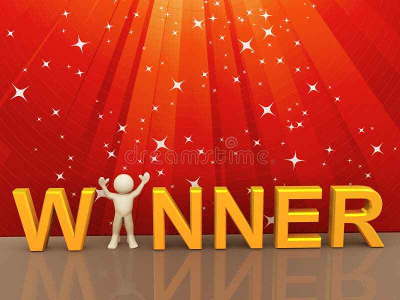 3d winner man stock illustration. Illustration of gambling - 23755997