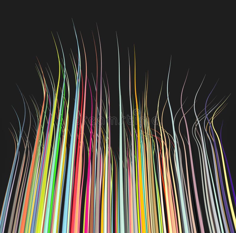 3d Wire Lines in Different Colors Stock Illustration - Illustration of ...