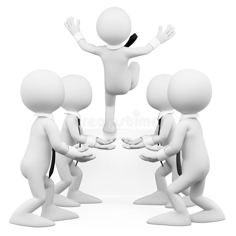 3D Witte Mensen. Vertrouw Op Het Commerciële Team Stock Illustratie ...