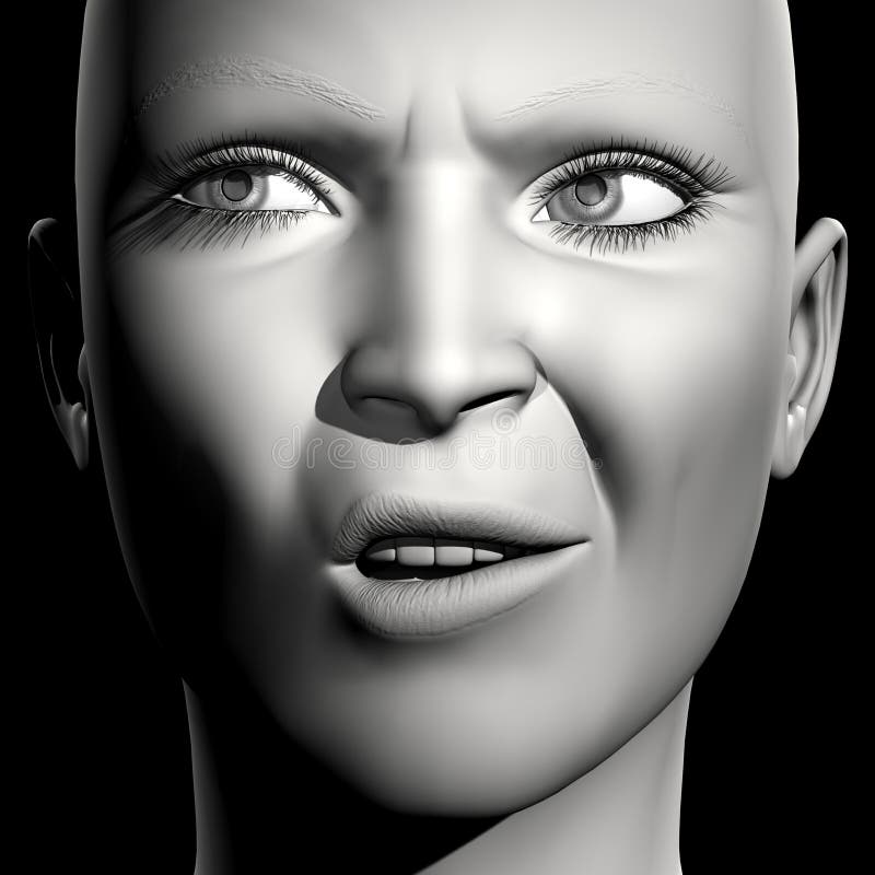 3D woman portrait stock illustration. Illustration of close - 14808984