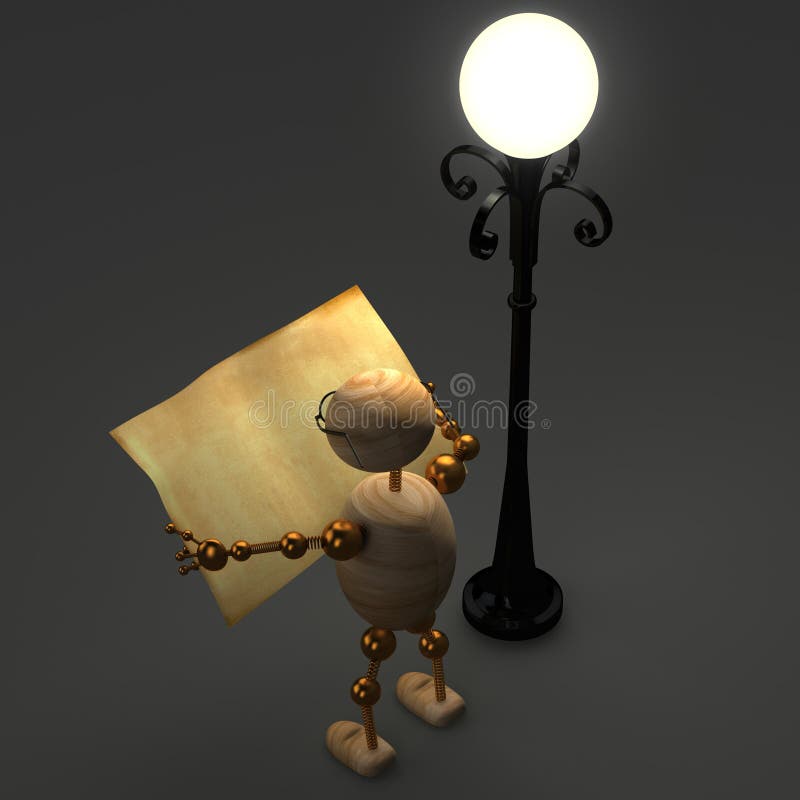 Man standing by lamp post stock vector. Illustration of observation ...