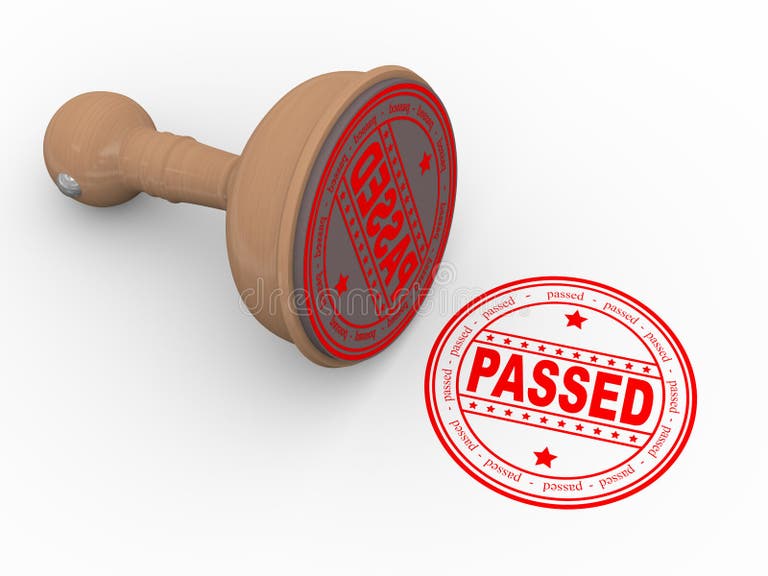 3d Wooden Rubber Stamp Passed Stock Illustration - Illustration of pass ...