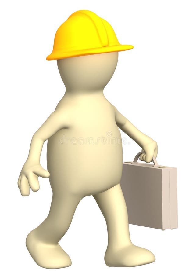 3d worker stock illustration. Illustration of cartoon - 17777920