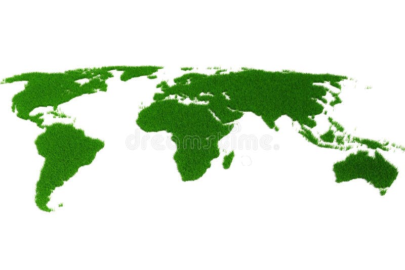 3d world map made of grass stock illustration. Illustration of ...