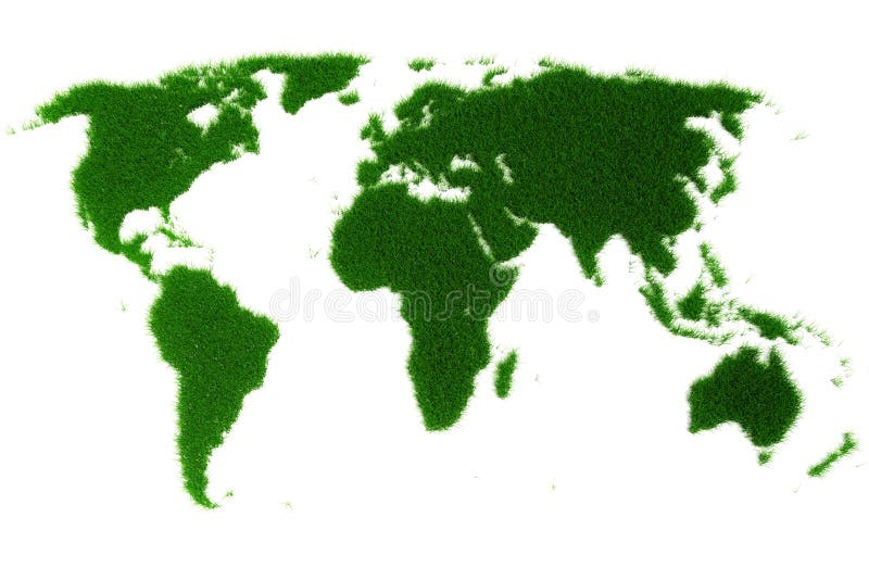 3d world map made of grass stock illustration. Illustration of grass ...