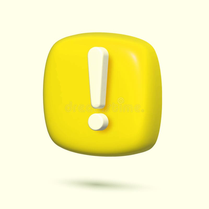 3d Yellow Danger Attention Bell or Emergency Notifications Alert on ...