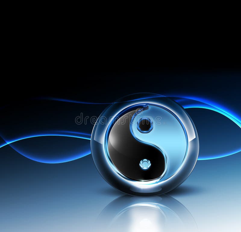 3d Yin Yang Sphere stock illustration. Illustration of elemental - 5826660