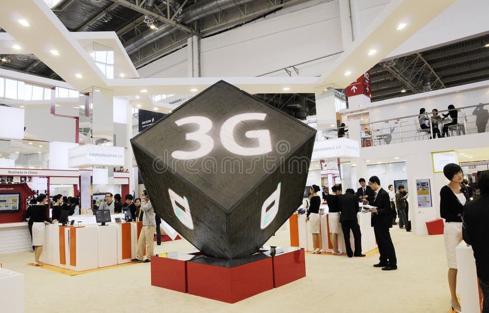 3G exhibition editorial photography. Image of phone, communication ...