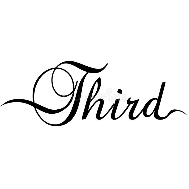 3rd in Words stock illustration. Illustration of swirly - 378480899