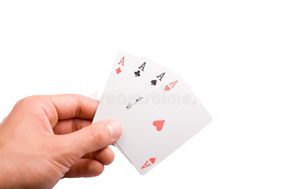 4 ases en una mano imagen de archivo. Imagen de juegos - 10794689