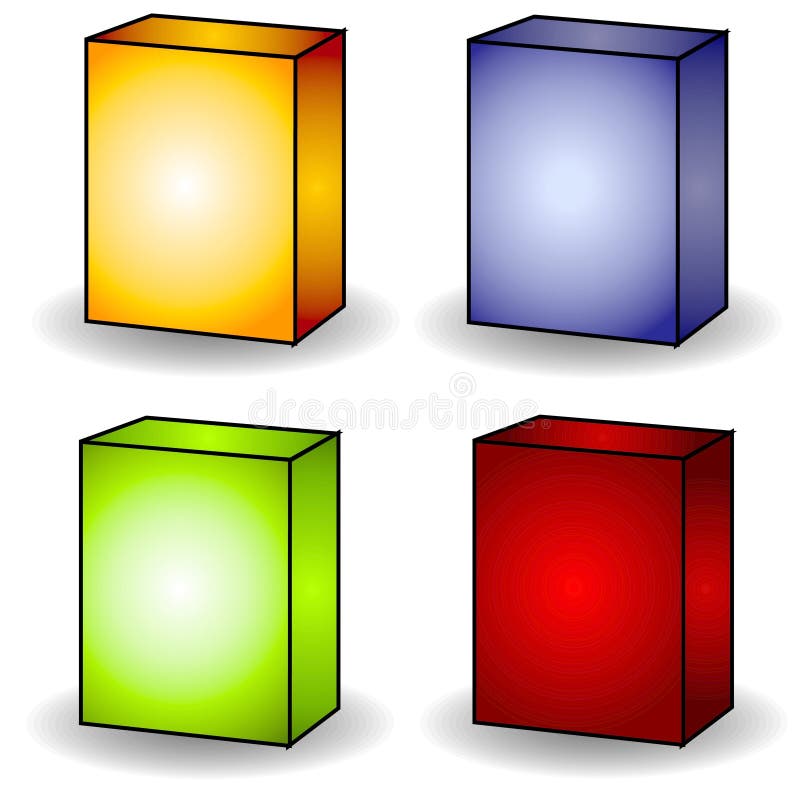 4 Blank Box Covers Clip Art Stock Illustration - Illustration of colour ...