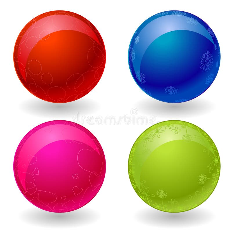 4 Bolas Del Vector 3D Del Color Ilustración del Vector - Ilustración de ...