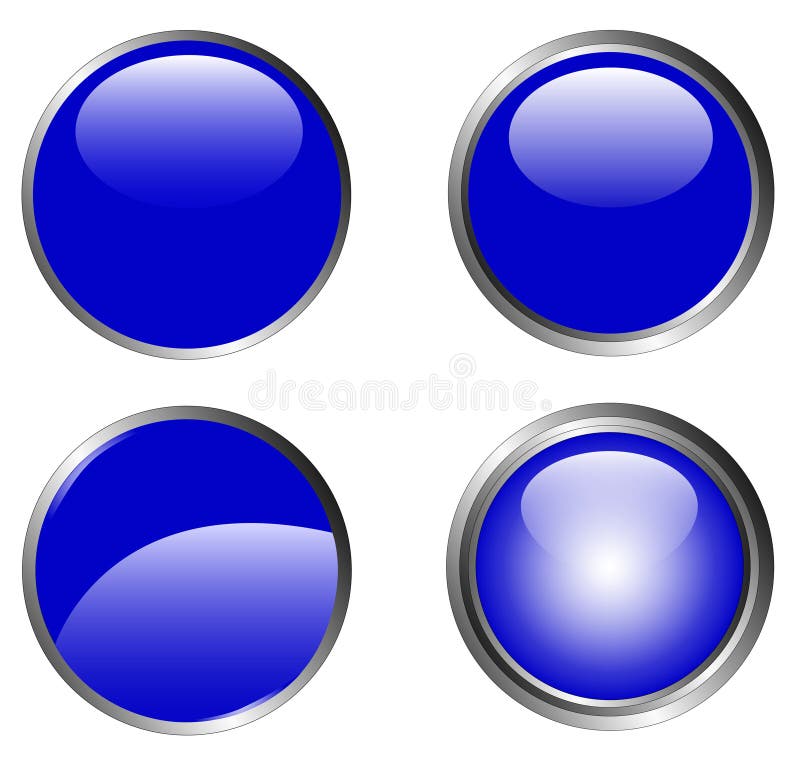 4 botones azules con clase ilustración del vector. Ilustración de ...