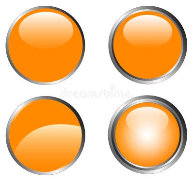 4 Classy Orange Buttons stock vector. Illustration of element - 2873638