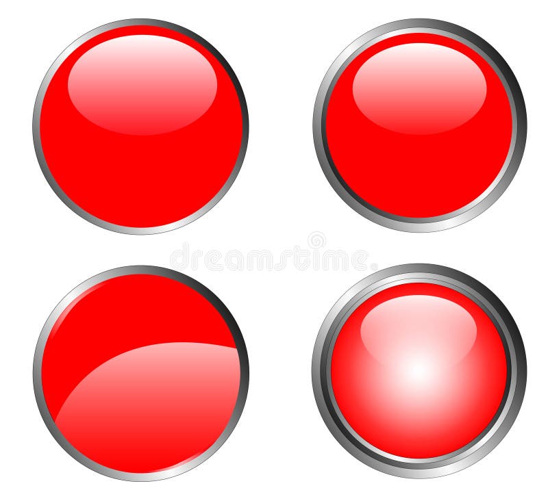 4 Classy Red Buttons stock vector. Illustration of glossy - 2896413