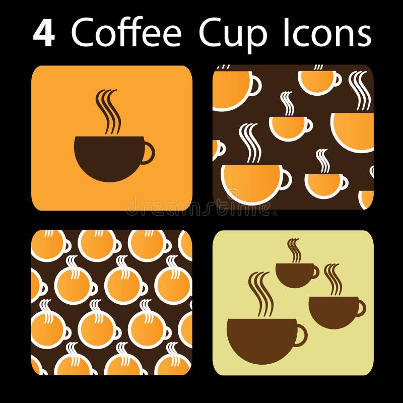 4 Coffee Cup Icons stock vector. Illustration of concept - 20549147