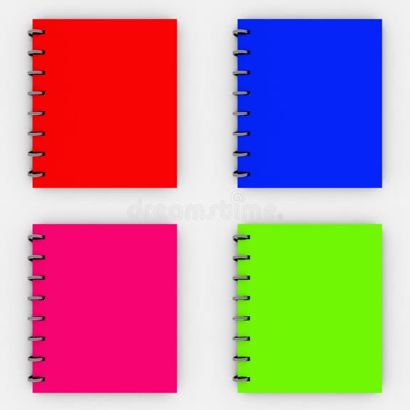 4 color spiral notebook stock illustration. Illustration of spiral ...