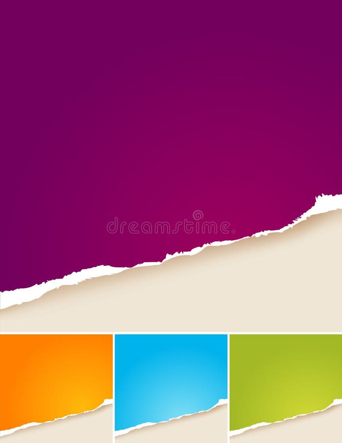 4 colored ripped papers. stock vector. Illustration of separate - 16308737
